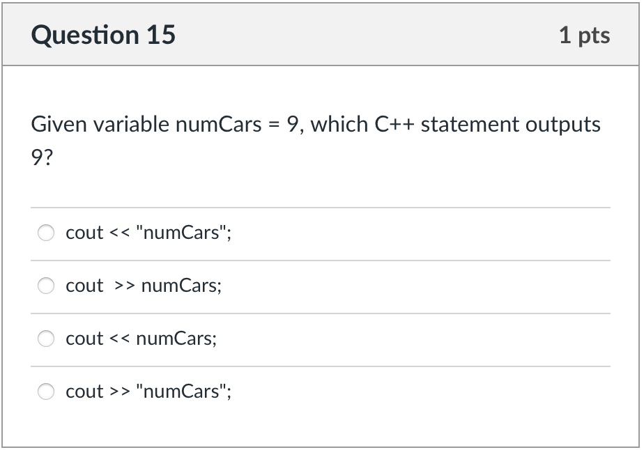 Solved Question 14 1 pts Which of the following are valid | Chegg.com