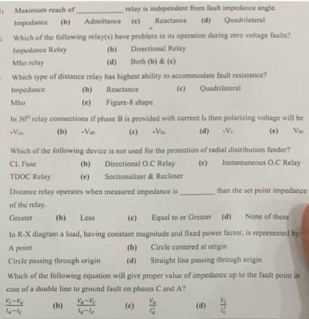 Solved 1. ﻿Maximum reach of ﻿ relay is | Chegg.com