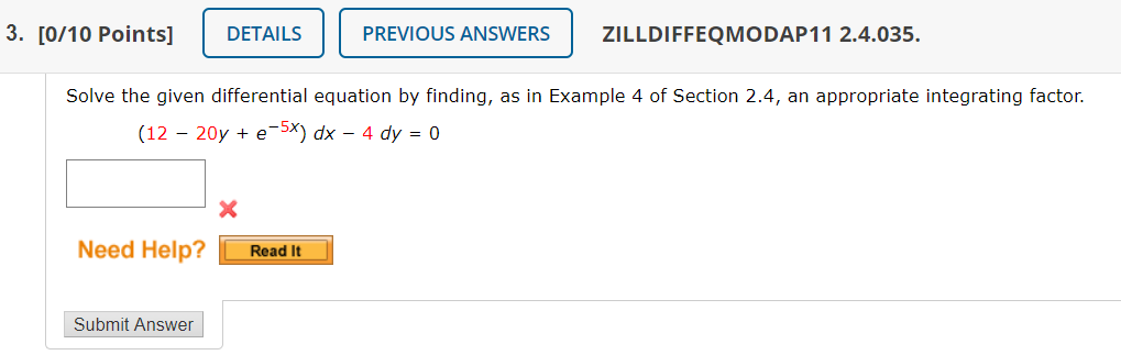 Solved 3. [0/10 Points] DETAILS PREVIOUS ANSWERS | Chegg.com