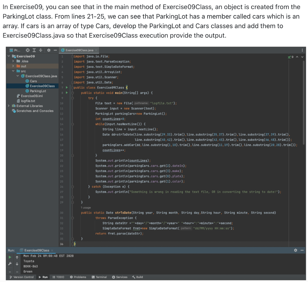Solved In Exercise09, you can see that in the main method of | Chegg.com