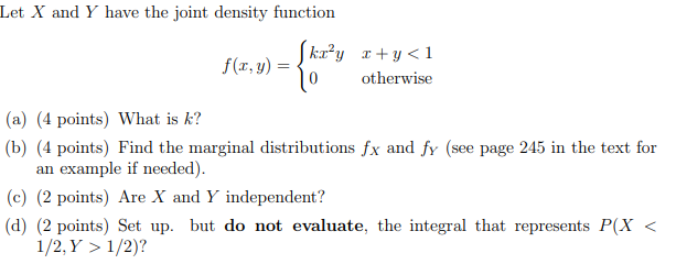 Solved Let X and Y have the joint density function | Chegg.com