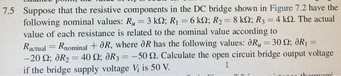 Solved Ru R1 3 R2 Figure 7.2 Deflection-type DC bridge. | Chegg.com