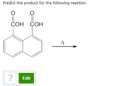Solved Predict the product for the following reaction. COH | Chegg.com