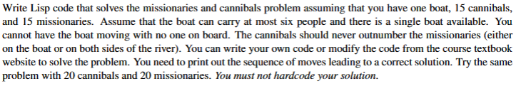 Solved Do Not Hardcode 15 Missionaries Write A Complete