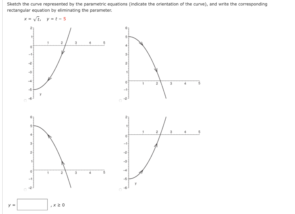Solved Sketch the curve represented by the parametric | Chegg.com