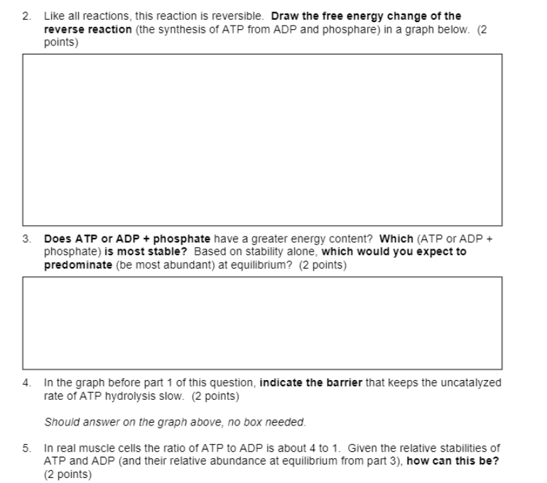 Solved Free Energy and ATP (10 points) Please note the | Chegg.com