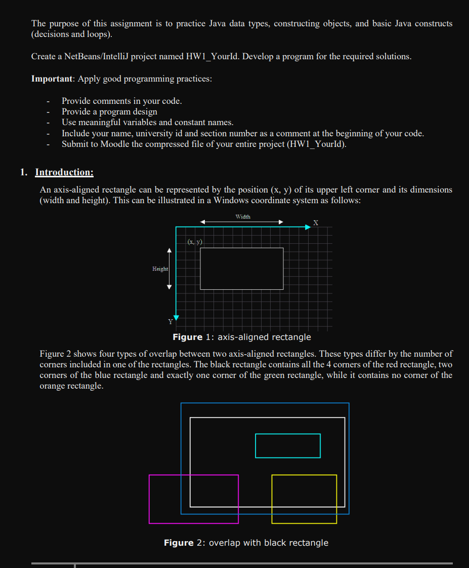 Solved The purpose of this assignment is to practice Java | Chegg.com