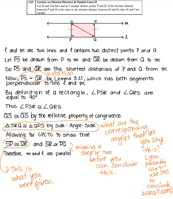 Solved 3.23 Lemma on Shortest Distance & Parallel Lines II | Chegg.com