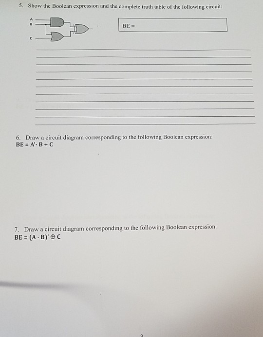 Solved 3. Show the Boolean expression and the complete truth | Chegg.com