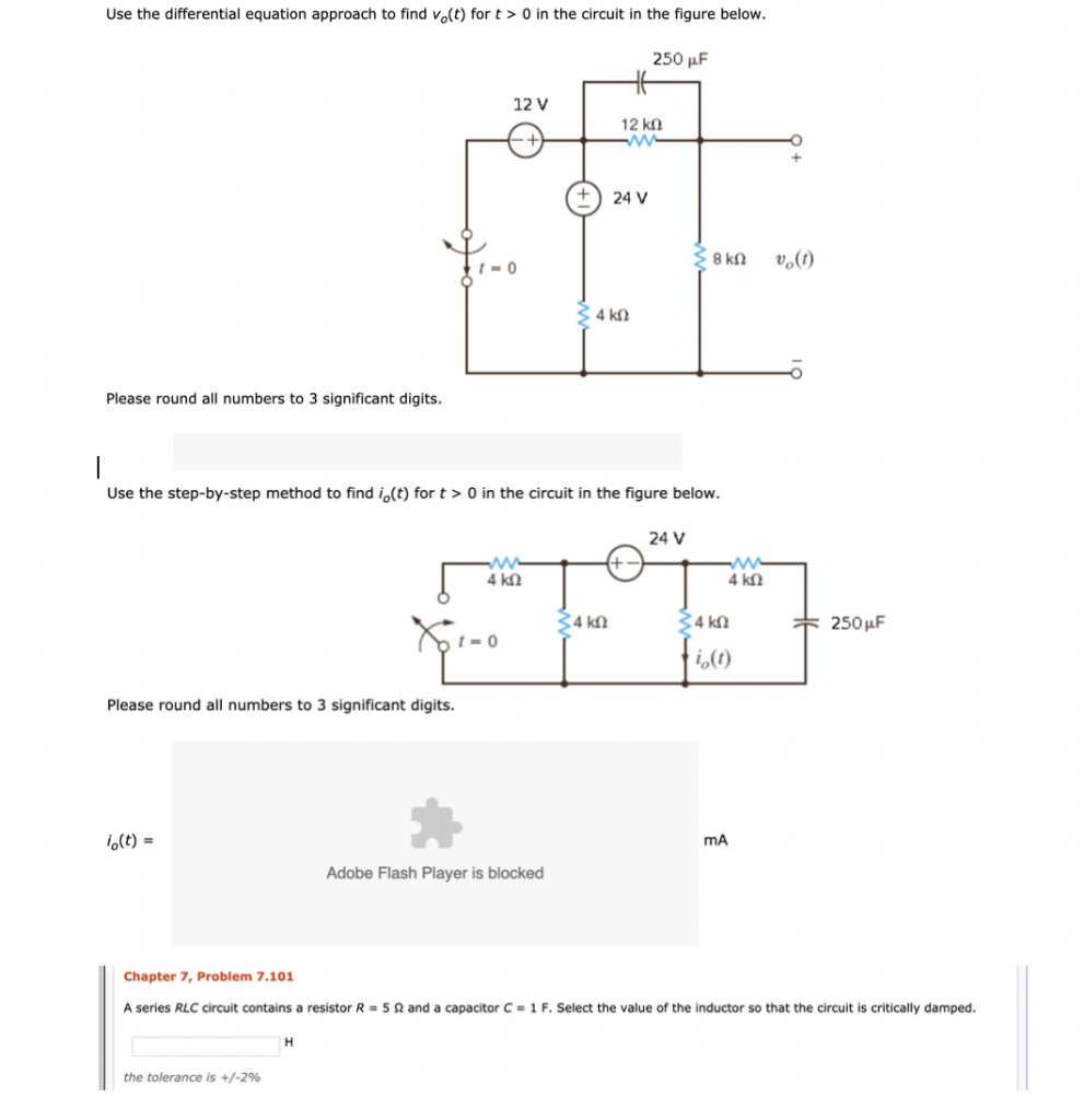 Solved Use the differential equation approach to find va(t) | Chegg.com