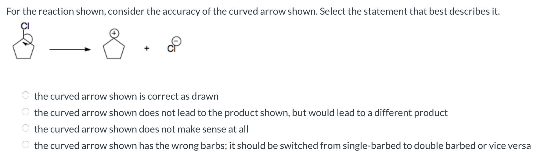 Solved the curved arrow shown is correct as drawn the curved | Chegg.com