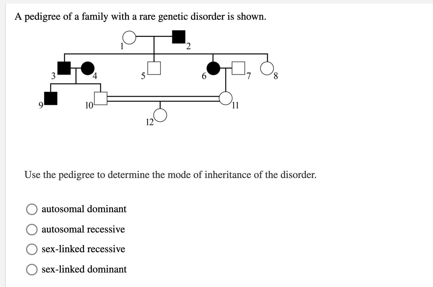 Solved use the pedigree to determine the mode of inheritance | Chegg.com