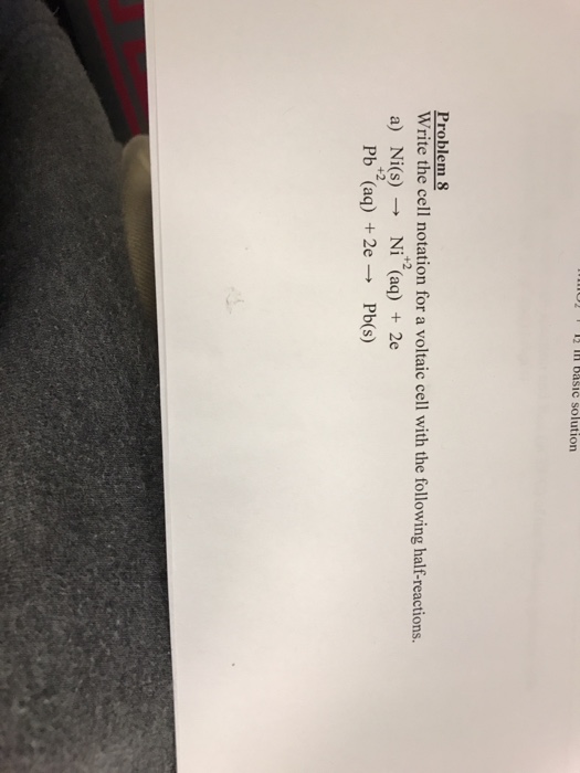 Solved Write the cell notation for a voltaic cell with the | Chegg.com