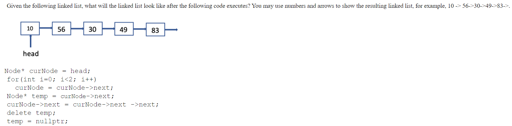 Solved Given the following linked list, what will the linked | Chegg.com