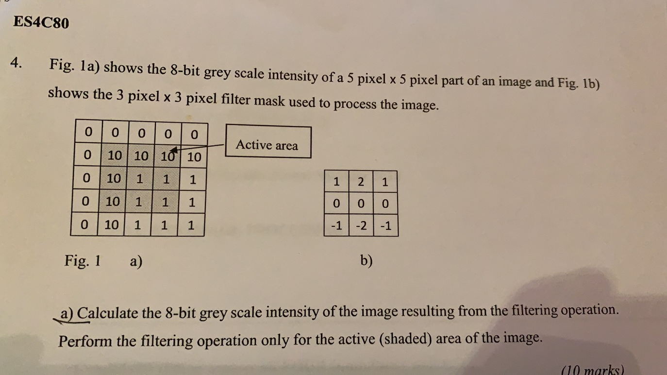 Solved ES4C80 4. Fig. 1a) shows the 8-bit grey scale | Chegg.com