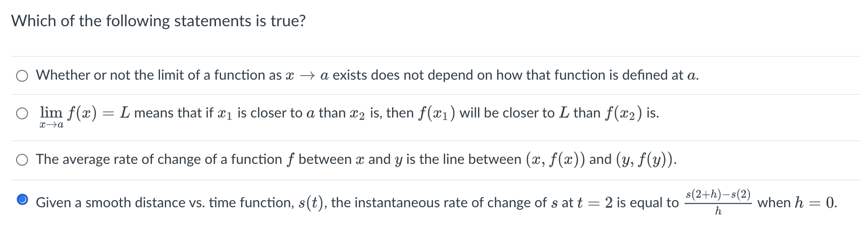 Solved Which of the following statements is true? O Whether | Chegg.com