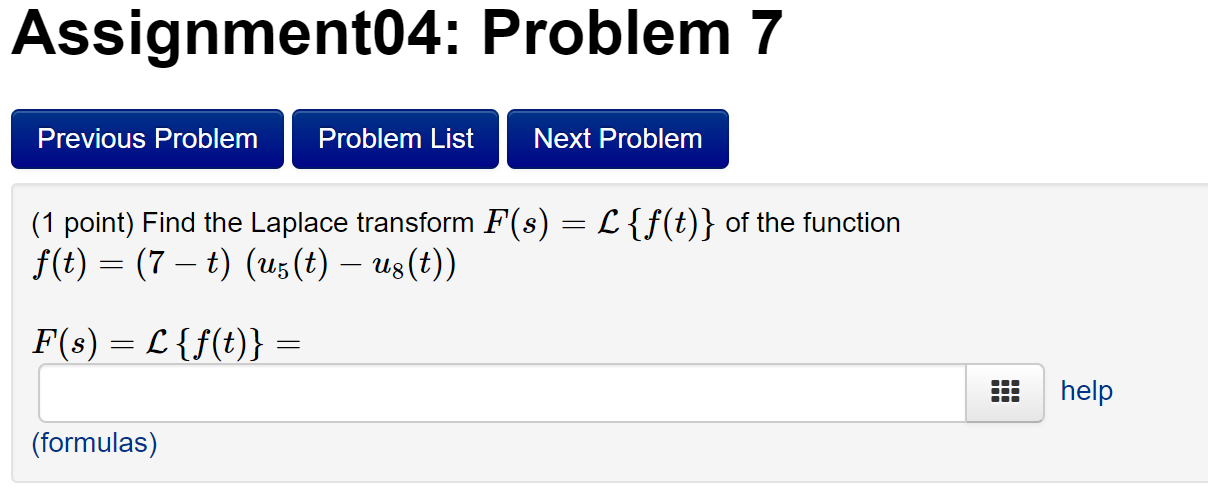 Solved Assignment04: Problem 7 Previous Problem Problem List | Chegg.com