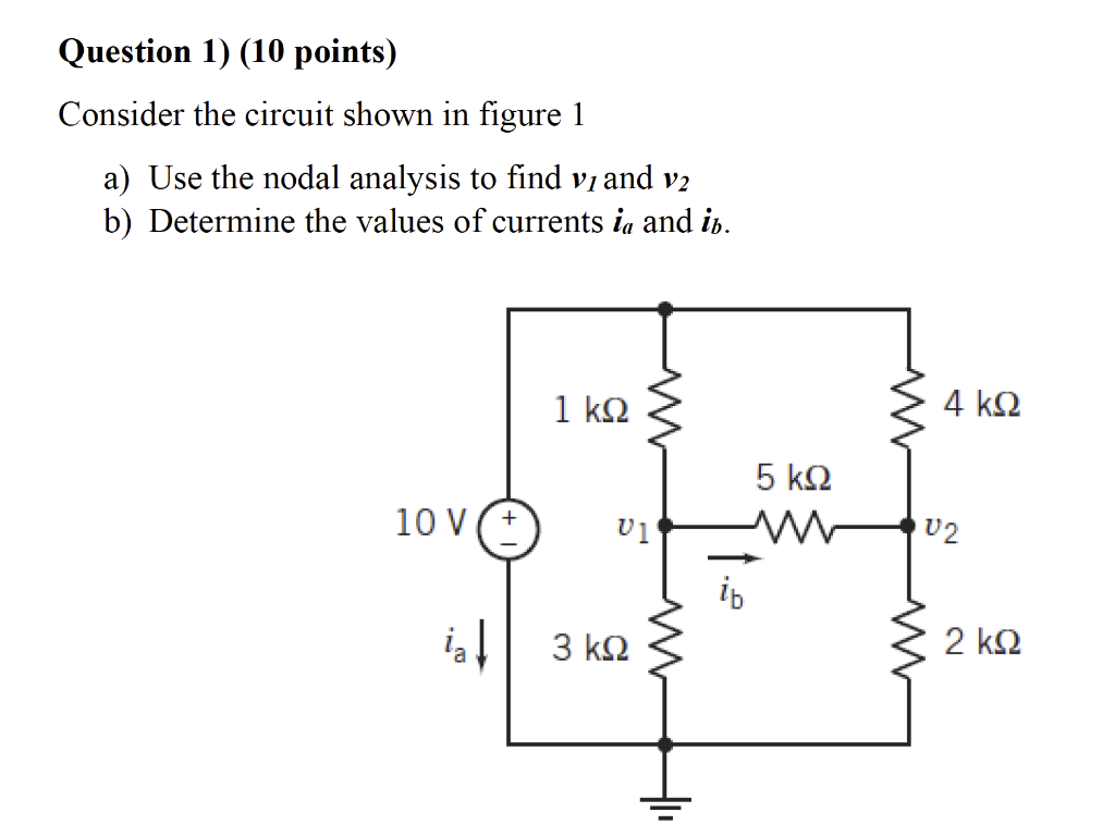 Solved Question 1 Consider the circuit shown in figure 1 a) | Chegg.com