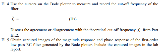 Solved Exercise 7-1: First-order low-pass filter Consider | Chegg.com