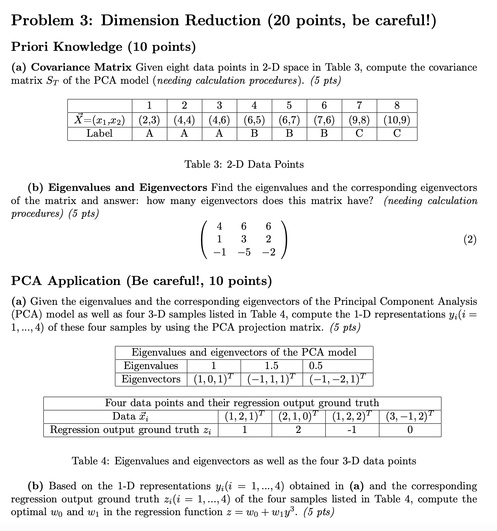Solved Problem 3: Dimension Reduction (20 points, be | Chegg.com