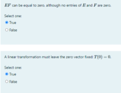 Solved EF can be equal to zero, although no entries of E and | Chegg.com
