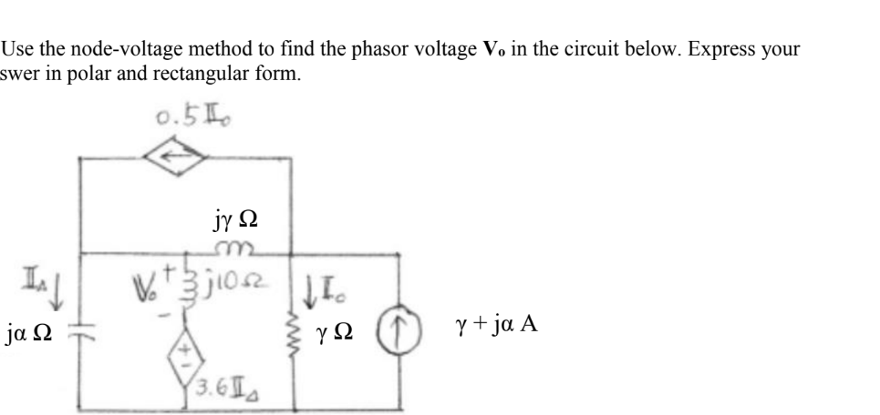Solved Use the node-voltage method to find the phasor | Chegg.com