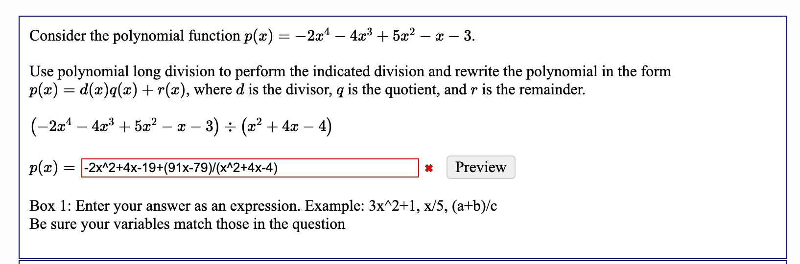 Solved Consider The Polynomial Function