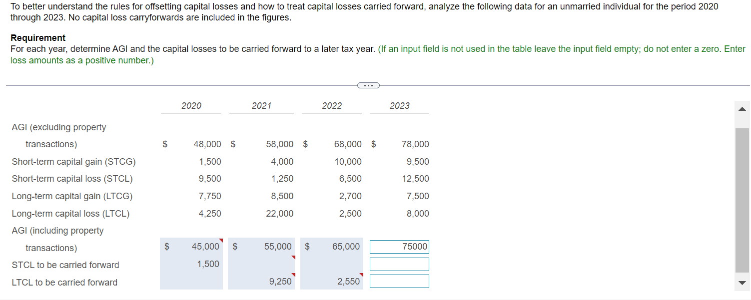 To better understand the rules for offsetting capital | Chegg.com