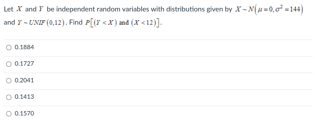 Solved Let X and Y be independent random variables with | Chegg.com