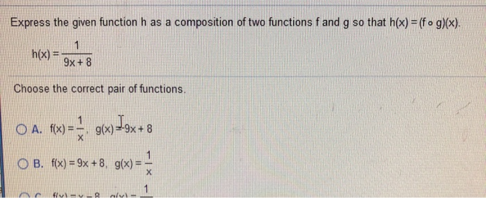 Solved Express the given function h as a composition of two | Chegg.com