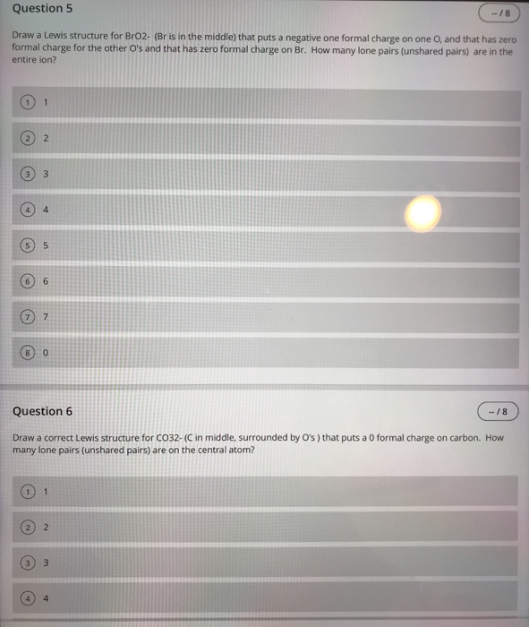 Solved Question5 -1 8 Draw a Lewis structure for Br02- (Br | Chegg.com