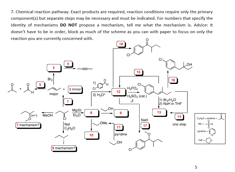 Solved 7. Chemical reaction pathway: Exact products are | Chegg.com