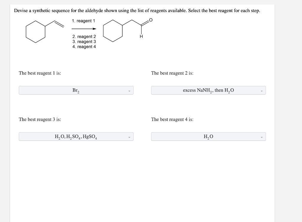 Solved Devise a synthetic sequence for the aldehyde shown | Chegg.com