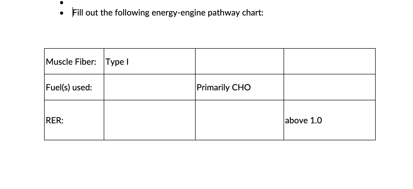 Solved - Fill out the following energy-engine pathway chart: | Chegg.com