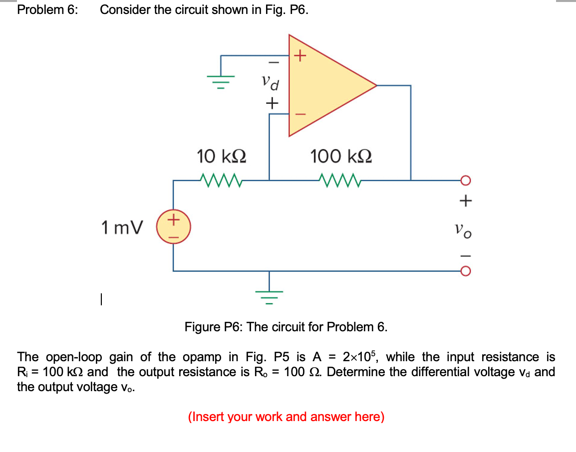 Solved Problem 6: Consider the circuit shown in Fig. P6. | Chegg.com