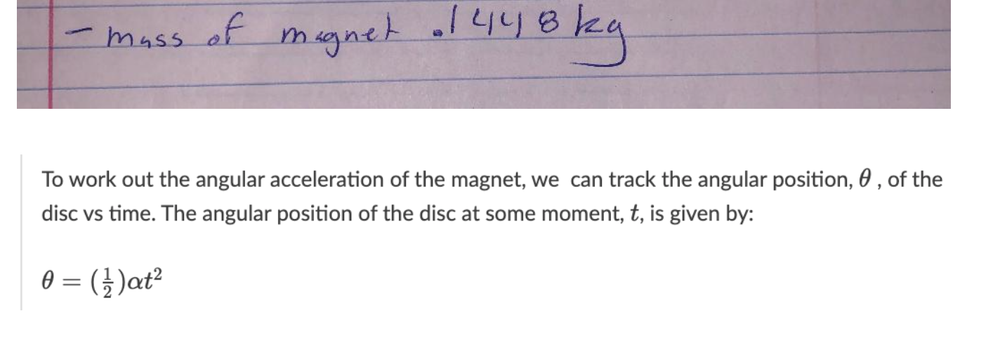 Solved find angular acceleration ( & uncertainty) once found | Chegg.com