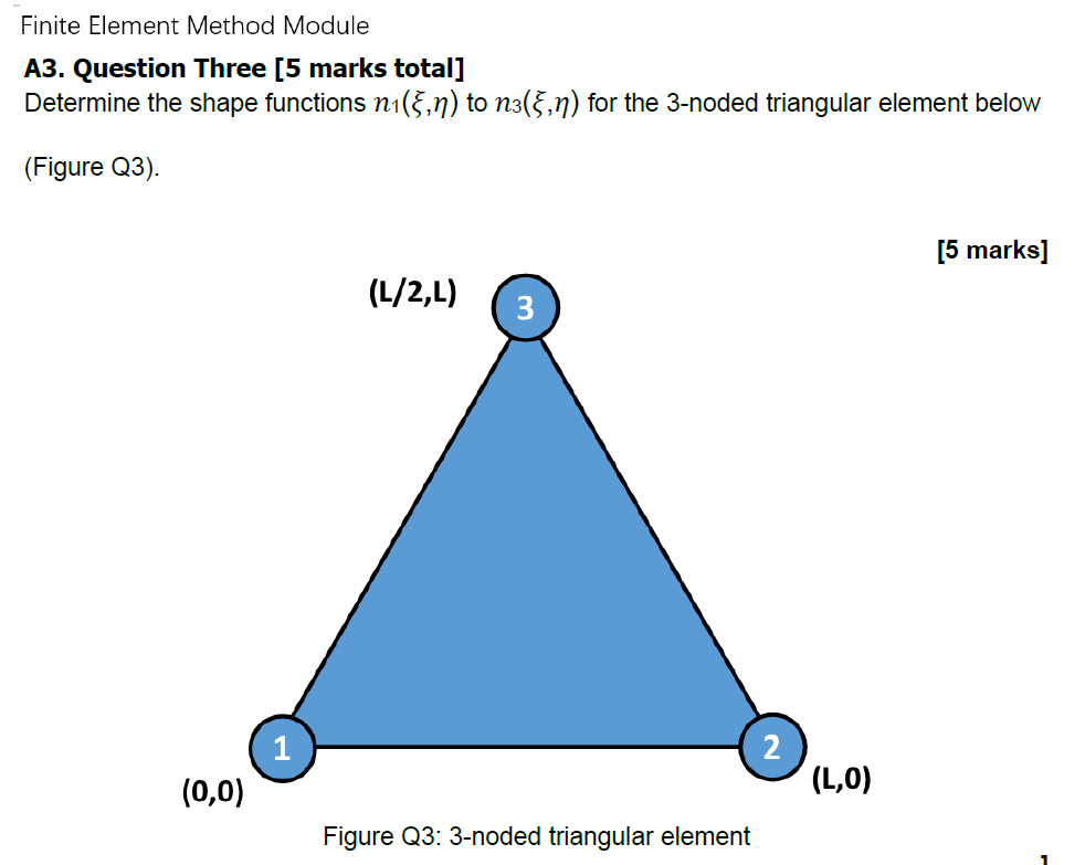 Solved Finite Element Method Module A3. Question Three [5 | Chegg.com