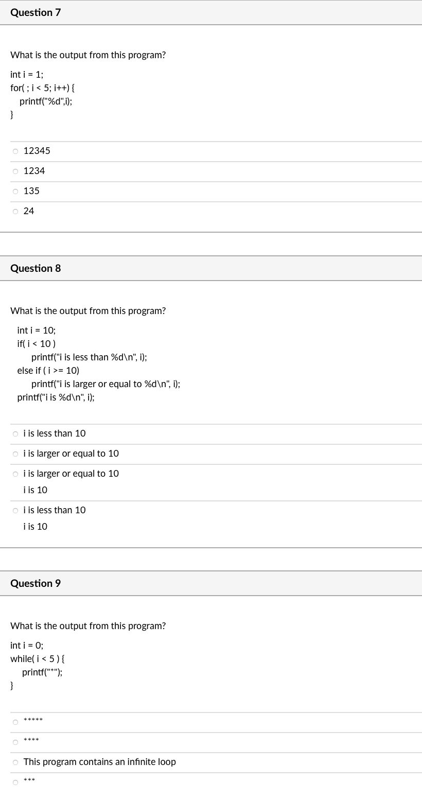 Solved What Is The Output From This Program Int I1 For 2601