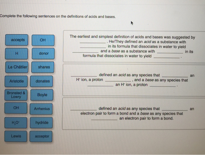 Solved Complete the following sentences on the definitions | Chegg.com