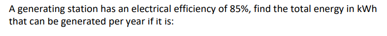 Solved A generating station has an electrical efficiency of | Chegg.com