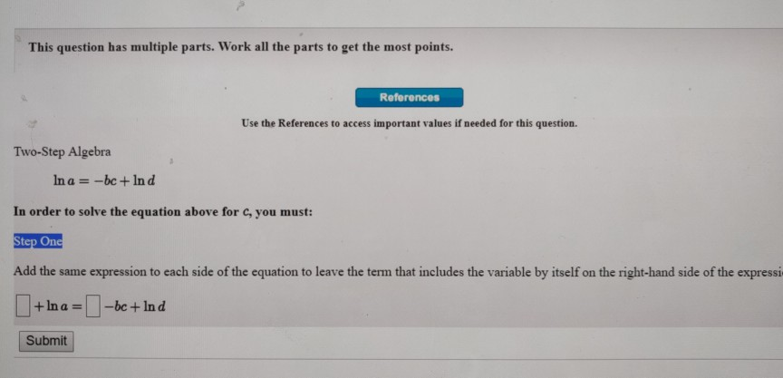 Solved This question has multiple parts. Work all the parts | Chegg.com