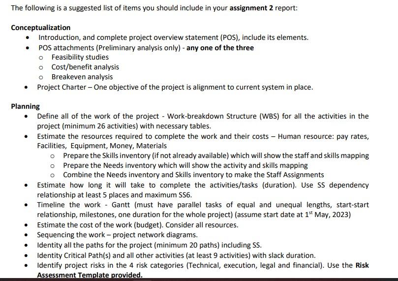 Solved You are required to prepare the IT Project Management | Chegg.com