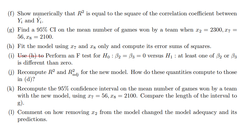 Solved Multiple regression: (computational) Consider the | Chegg.com