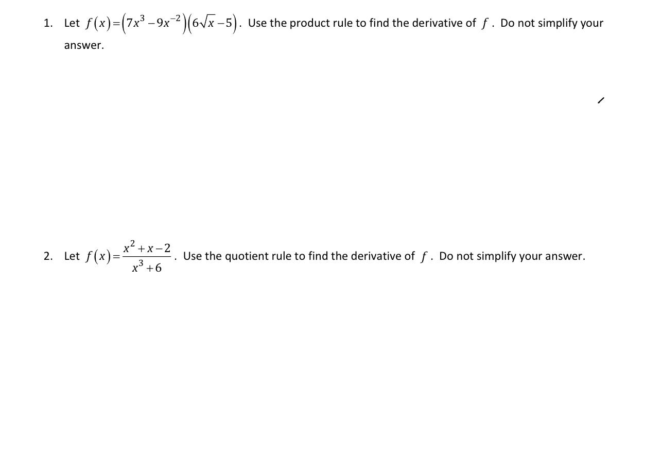 Solved 1 Let F X 7x3 9x 2 67x 5 Use The Product