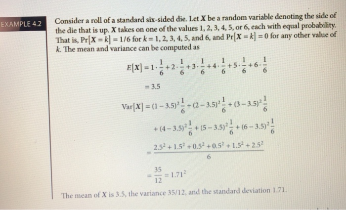 Solved 4.19 Consider a roll of a fair six-sided die a | Chegg.com