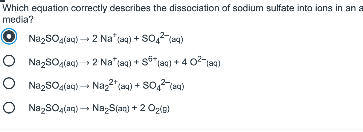 Solved Which equation correctly describes the dissociation | Chegg.com