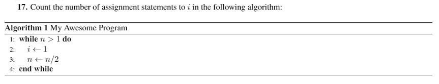 Solved 17. Count the number of assignment statements to i in | Chegg.com