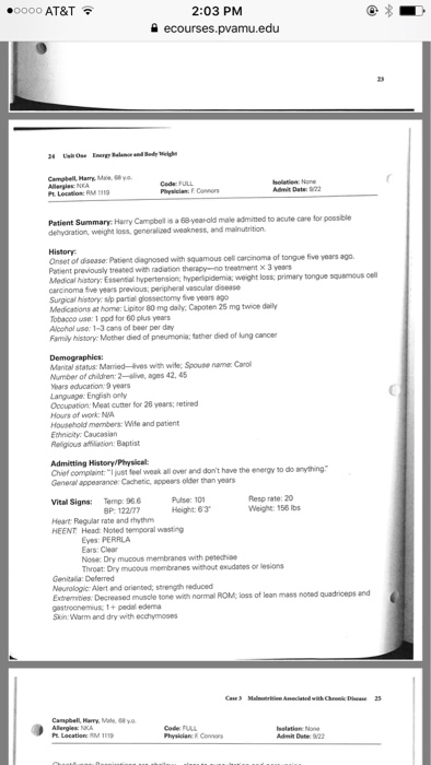 0000 AT&T 2:03 PM ecourses.pvamu.edu Case 3 | Chegg.com