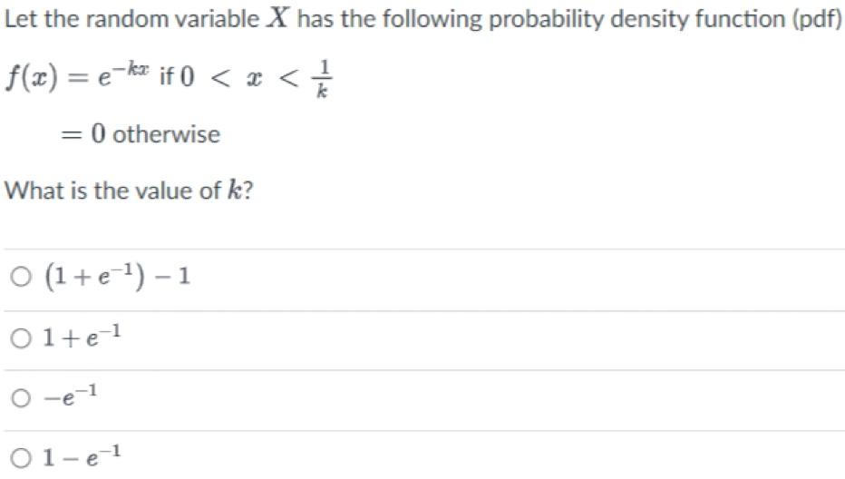 Solved Let the random variable X has the following | Chegg.com