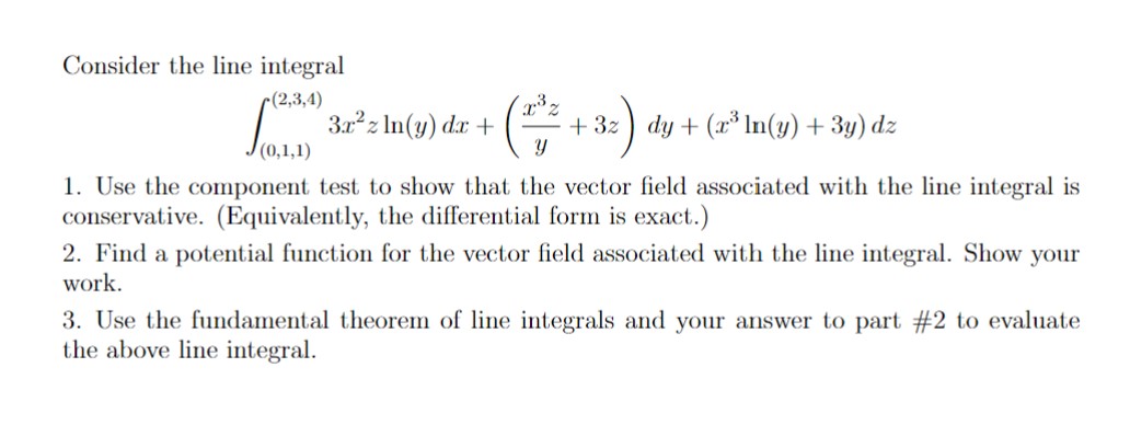 Solved Consider the line integral | Chegg.com
